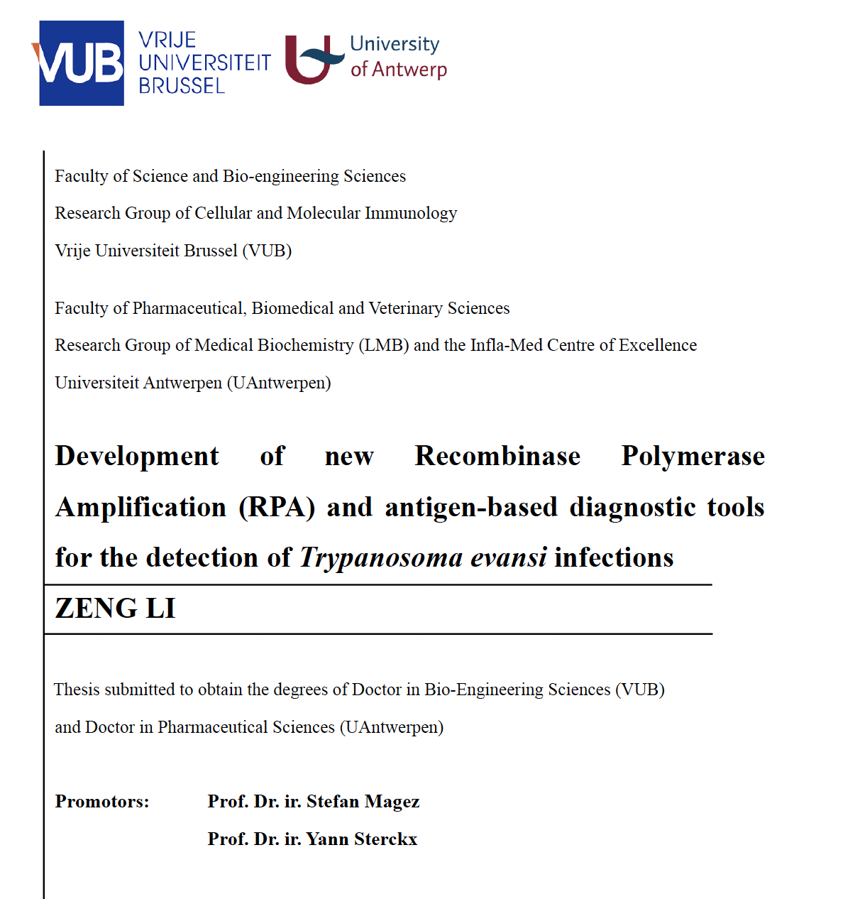 PhD Theses | BCIM VUB